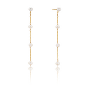 Gold Four Pearl Drop Earrings – LILY & ROO