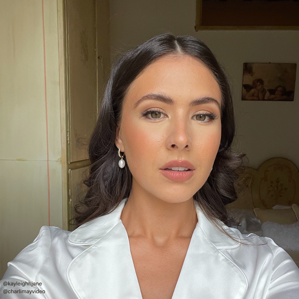 Gold Diamond Style Large Pearl Drop Hoop Earrings – Lily & Roo