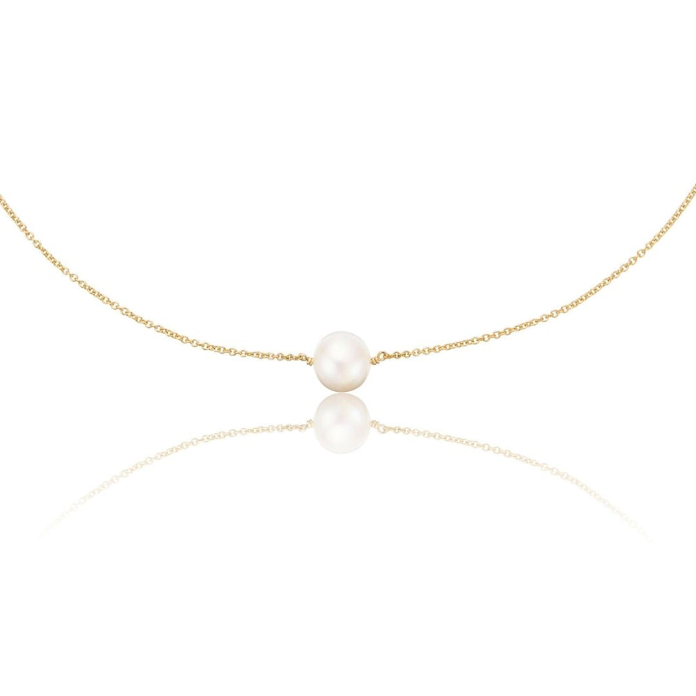 Gold Medium Single Pearl Choker – LILY & ROO