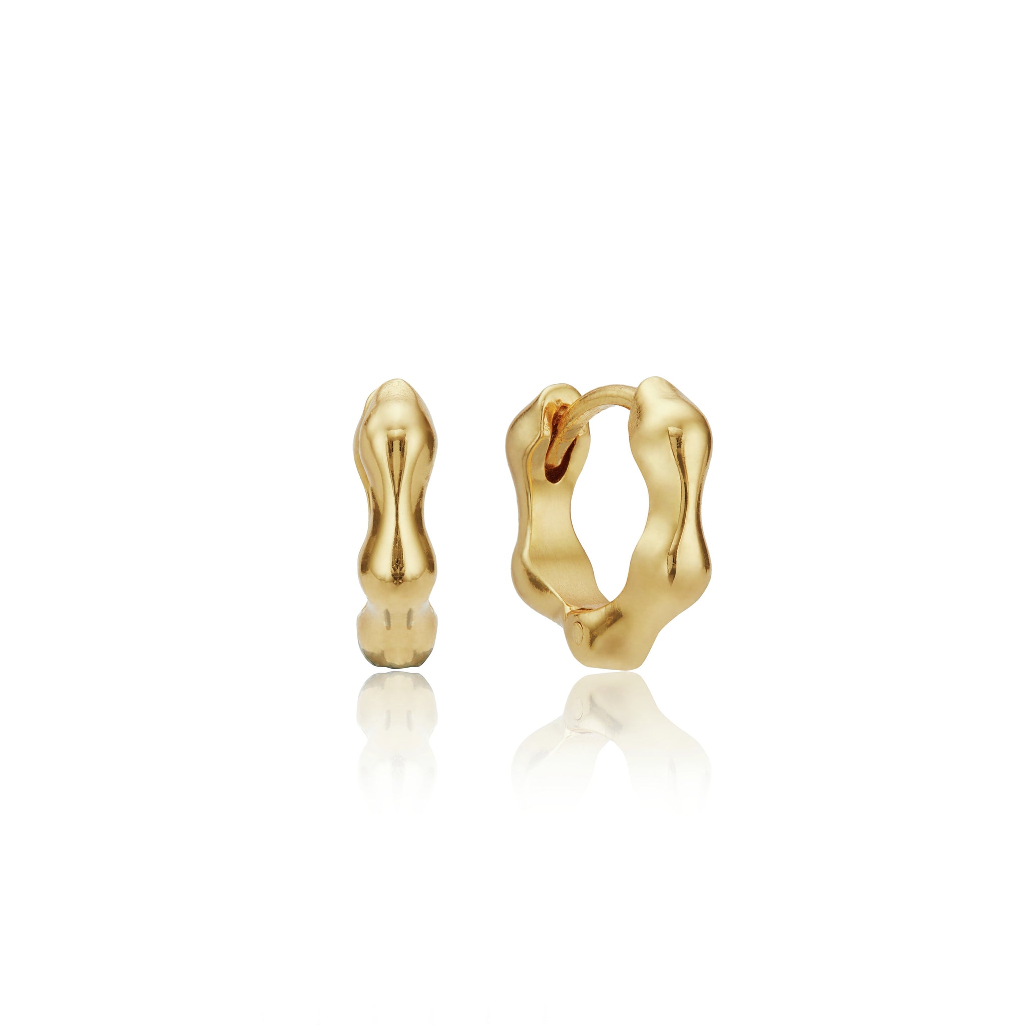 Gold Molten Huggie Hoop Earrings – LILY & ROO