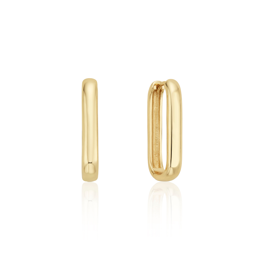 Gold Large Plain Hoop Earrings – LILY & ROO