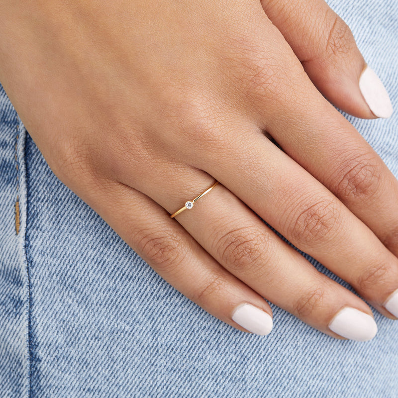 Gold Thin Diamond Style Stacking Ring – Lily & Roo