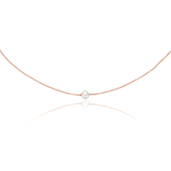Rose Gold Single Pearl Choker – LILY & ROO